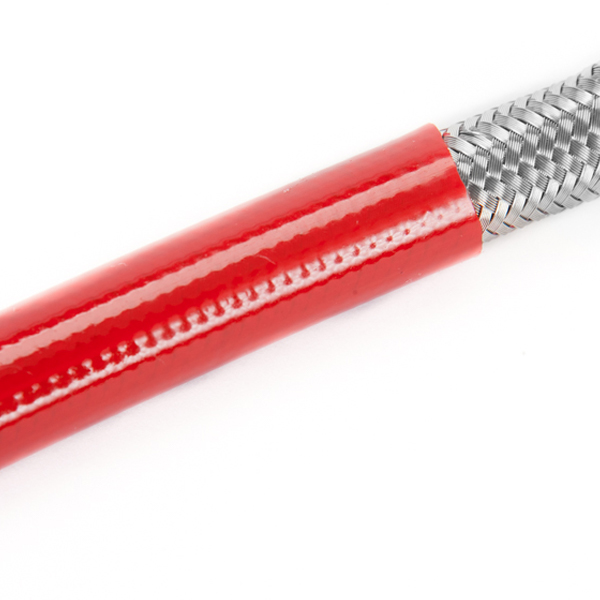 3/8" Red PVC Coated Stainless Steel Braided Hose - EcoGreen Industries